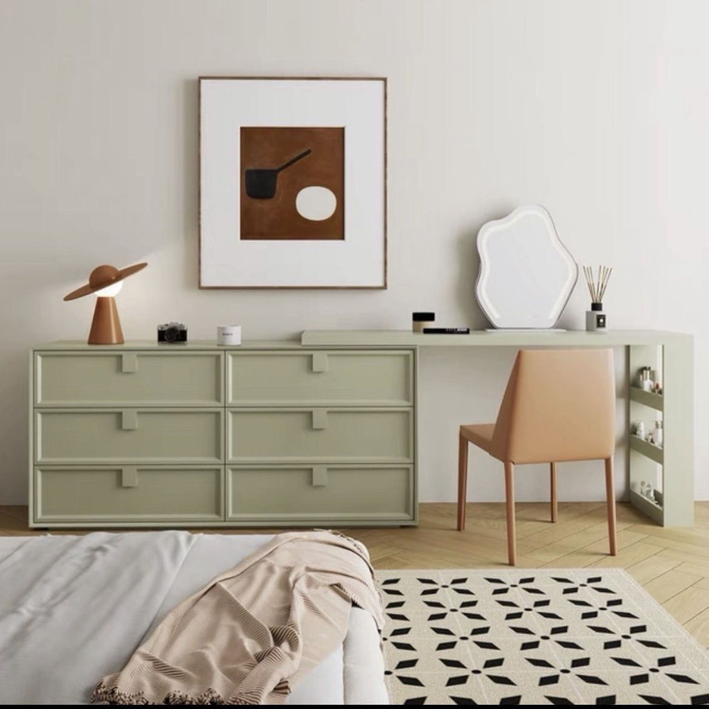 J-H/Bedside Chest of Drawers Dressing Table Integrated Cream Style ...