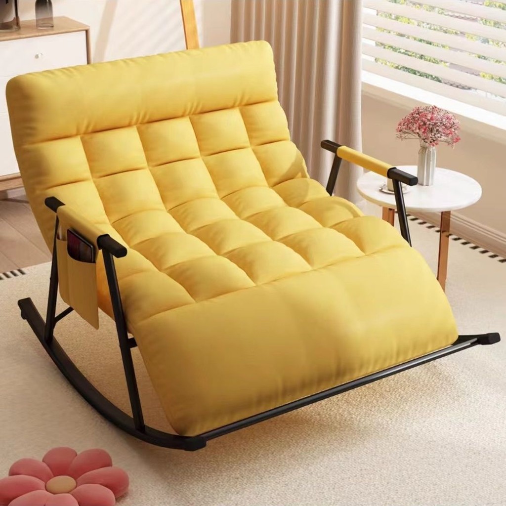 J-H/Faux Leather Double Rocking Chair Adjustable Adult Home Use Balcony ...