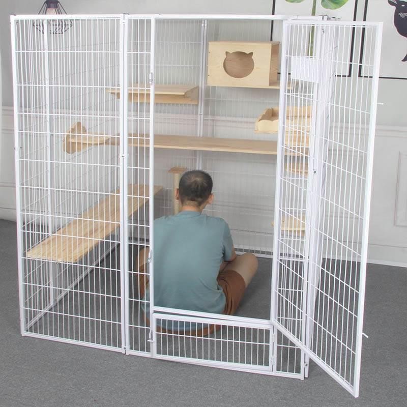 J-H/Large Space Cat Cage Pet Enclosure Home Cat Villa Steel Tube ...