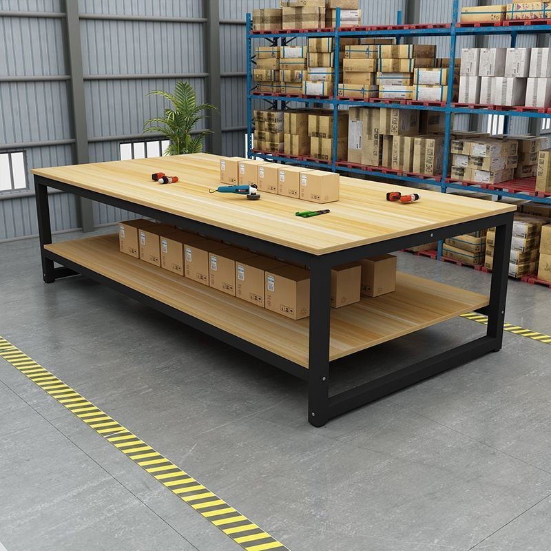 J-H/Workbench Double-layer Express Packing Table Packaging Desk ...