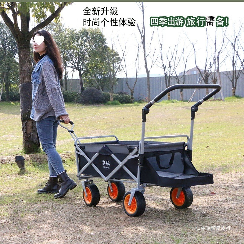 J-H/Foldable Shopping Cart Portable Small Cart Outdoor Camping Baby ...