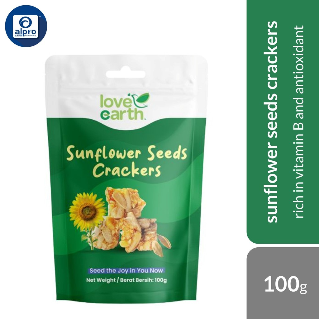 Love Earth Sunflower Seed Crackers 100g | Rich in Vitamin B and ...