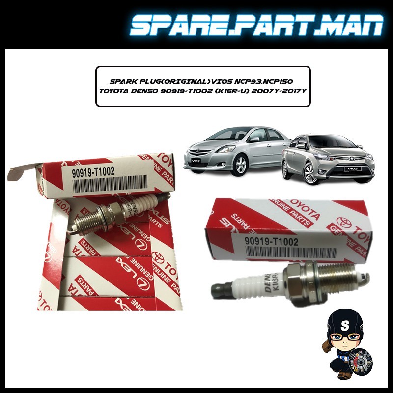 SPARK PLUG(ORIGINAL)VIOS NCP93,NCP150 TOYOTA DENSO 90919-T1002 2007Y ...