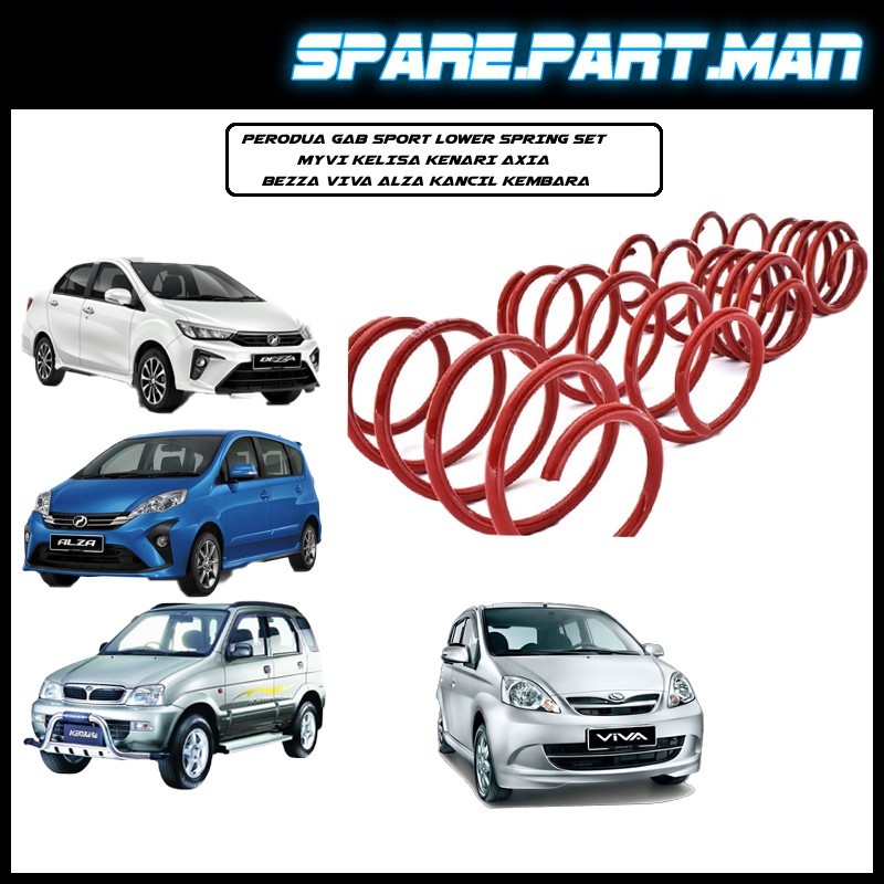 PERODUA GAB SPORT LOWER SPRING SET MYVI KELISA KENARI AXIA BEZZA VIVA ...
