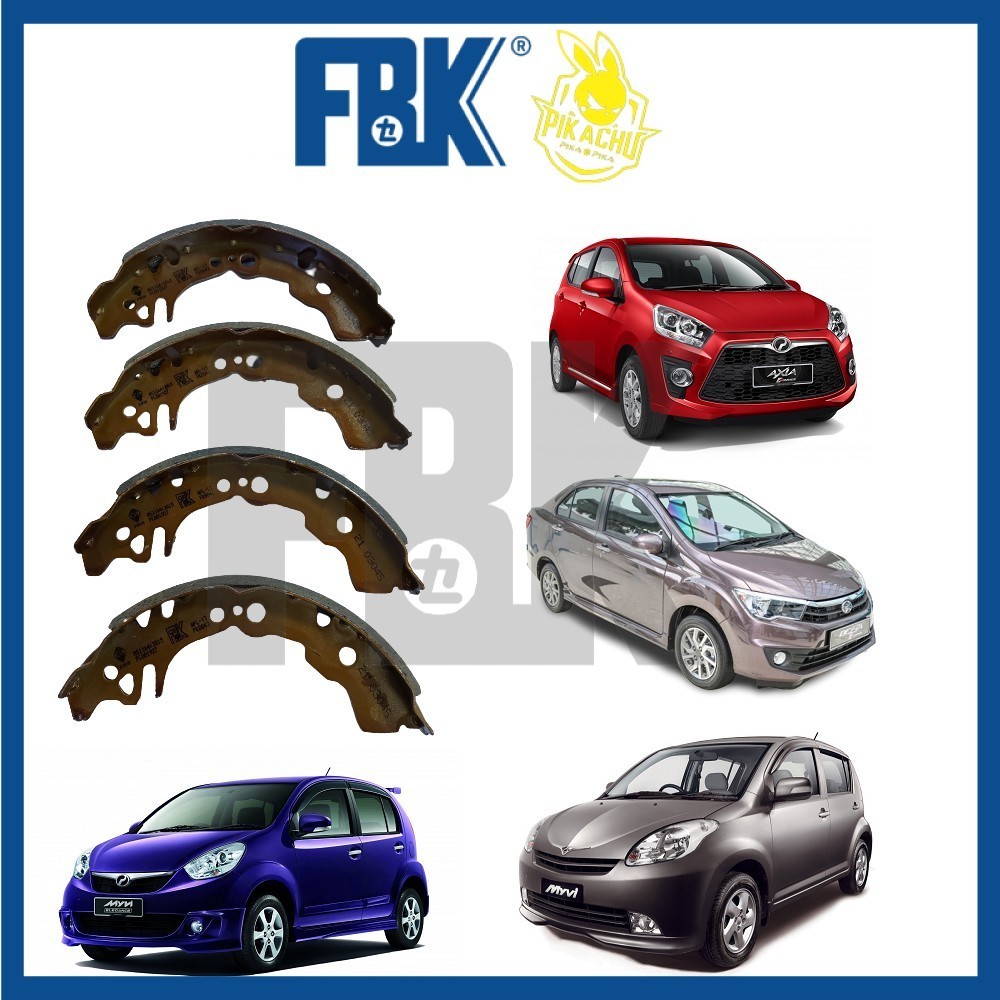 Original FBK Brake Shoe Rear - Perodua Axia / Bezza / Myvi 1st Gen ...