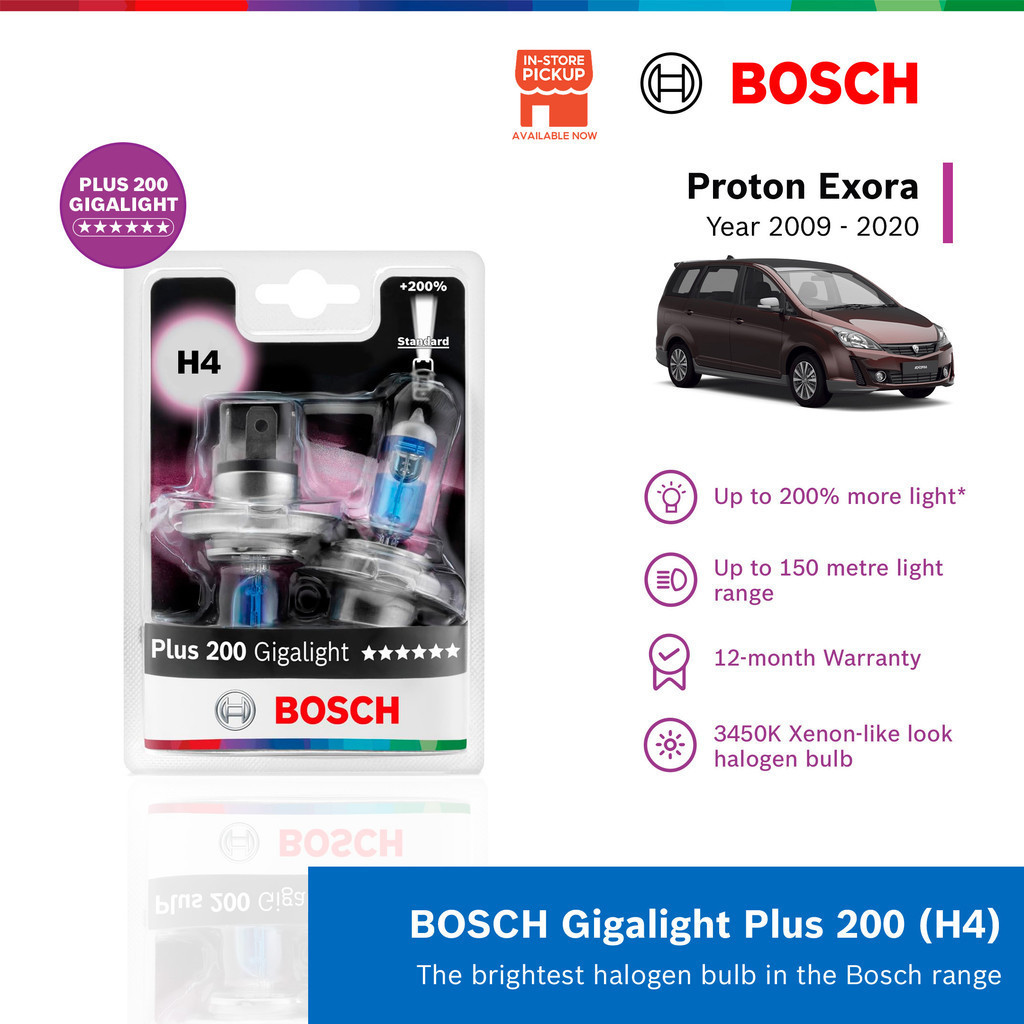Bosch Gigalight Plus 200 H4 Headlight Bulb for Proton Exora | Shopee ...