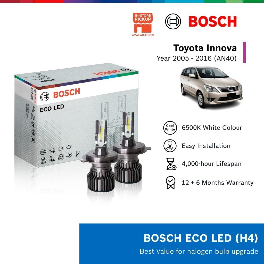 BOSCH ECO LED H4 Halogen Headlight Retrofit Bulb for Toyota Innova ...