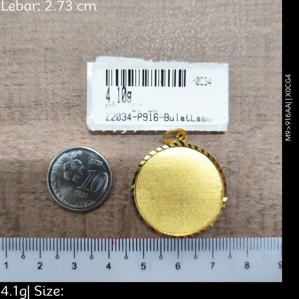 Emas916, Loket Bulat Laser 2.7 cm Pd 2034 P557 | Shopee Malaysia