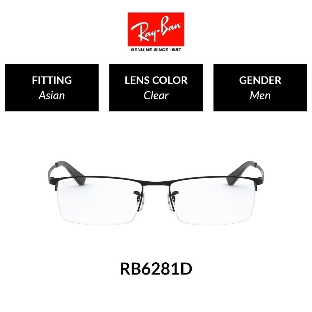 RAY-BAN VISTA - - RX6281D 2503 METAL MAN OPTICAL FRAME Asian Design ...