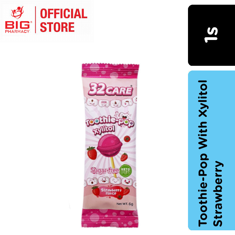 32Care Toothie-Pop With Xylitol Strawberry 1S | Shopee Malaysia