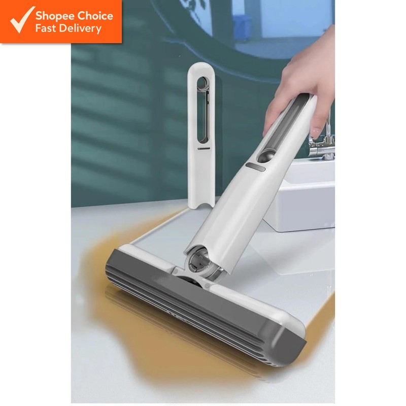 Mini Folding Squeeze Mop | Mop Lipat Kuat Serap- Self-Wringing Compact Mop for Home, Floor ...