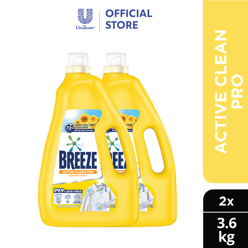 [Bundle of 2] Breeze Liquid Detergent Active Clean Pro - Goodbye Musty ...