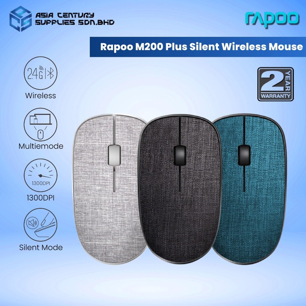 Rapoo M200 Plus Silent Fabric Multi-Mode Wireless Bluetooth 3.0/ 4.0 ...