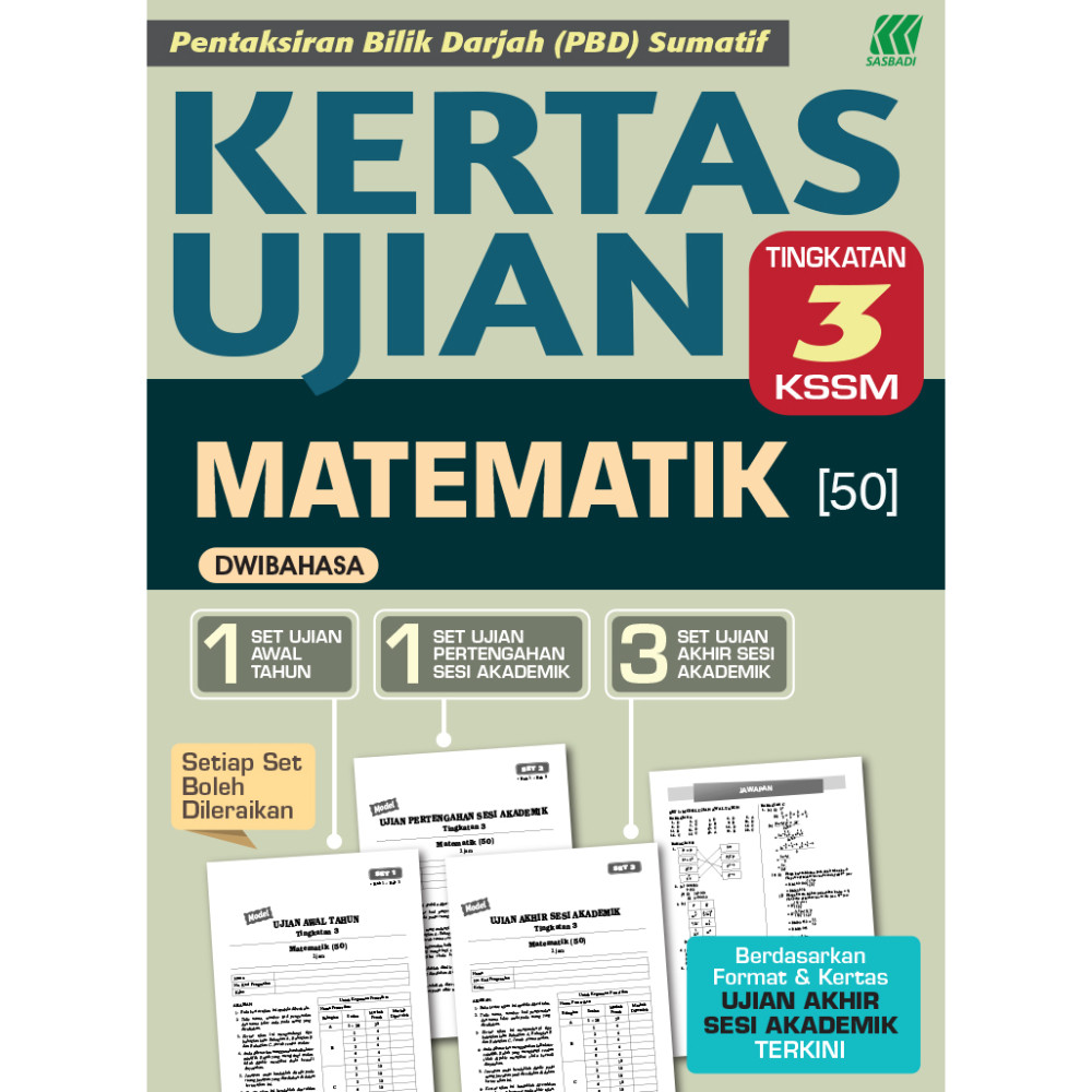 Sasbadi: Kertas Ujian: Matematik + Mathematics: Tingkatan + Form 3 ...
