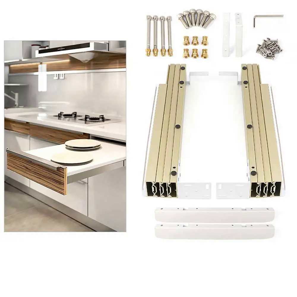 Hidden Flat Push Multi Section Pull-out, Telescopic Folding Guide Rail ...