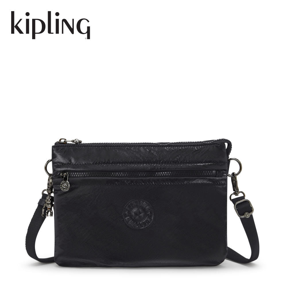 Kipling Riri L Zip Crossbody Bags Jet Black Glam | Shopee Malaysia