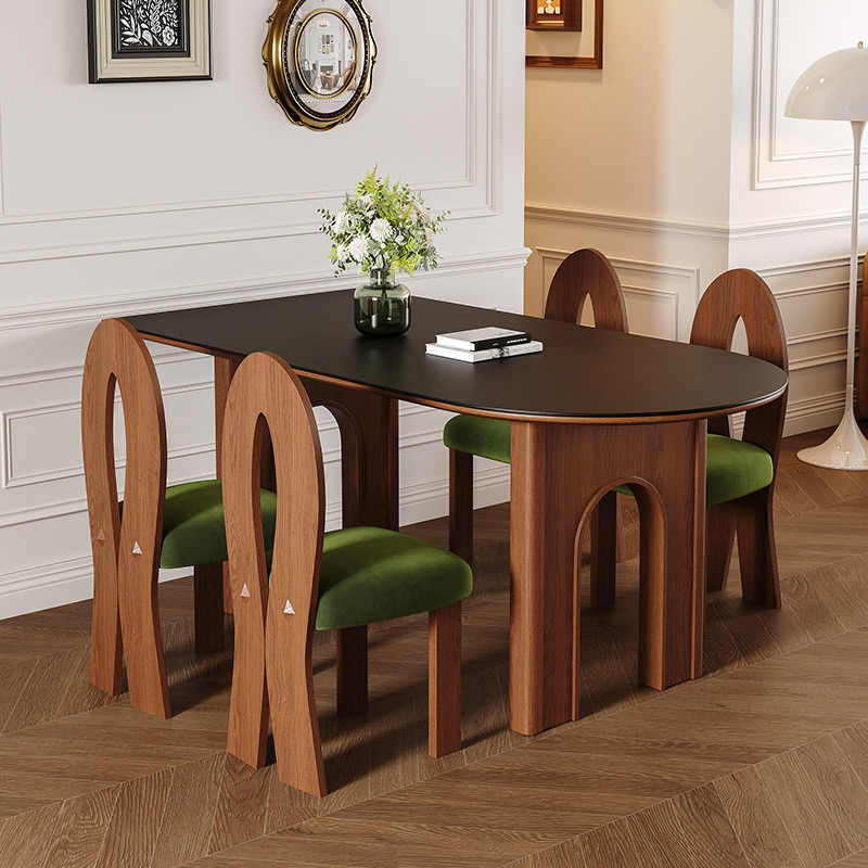 HY-6/French Style Mid-Ancient Dining Table Stone Plate Small Apartment ...