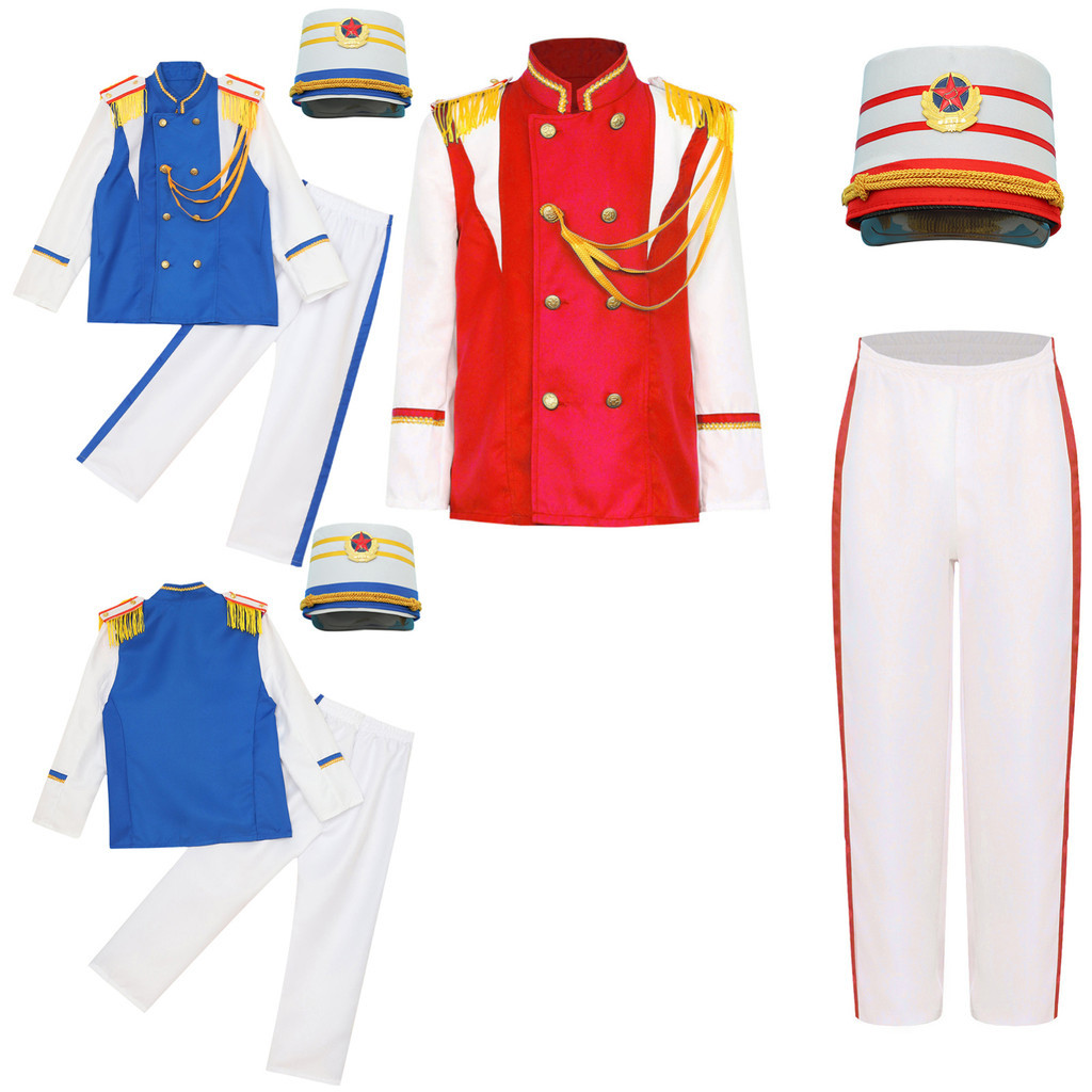 YOOJIA Boys Drum Trumpet Team Costume Marching Band Costume Top with ...