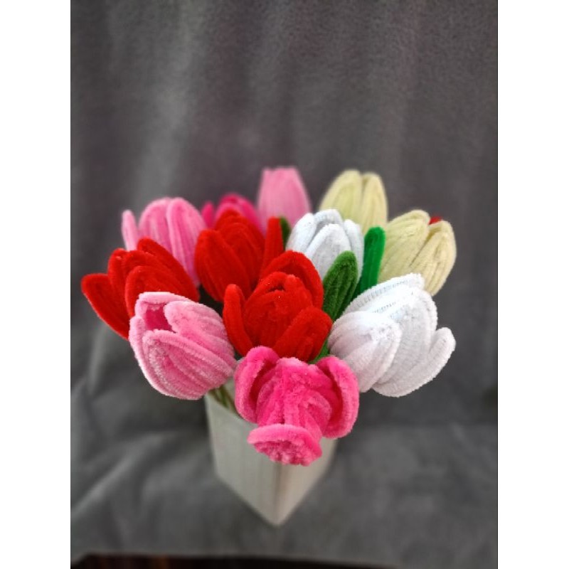 Bunga tulip kawat Bulu 🌷Chenille stems flower pipe clearners ...