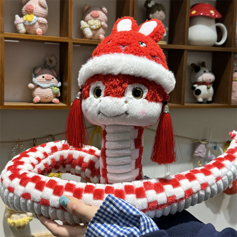 SJ-2025Snake Year Mascot Doll Cartoon Year of Snake Doll New Year Gift ...
