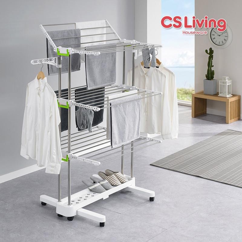 M/Clothes Hanger Floor Folding Home Balcony Cool Drying Rack Stainless ...