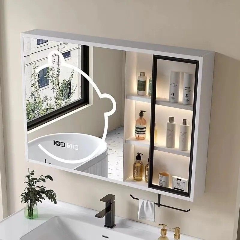 Q-8/Smart Bathroom Mirror Cabinet Single Light Luxury Mirror Cabinet ...