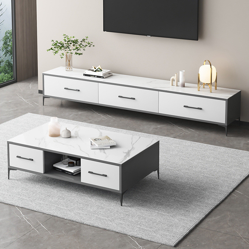 JY-8/#TV Cabinet Nordic Mild Luxury Marble Stone Plate Living Room ...