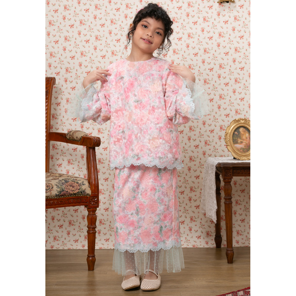 Lubna Kids - ELLY LACE TOP WITH SKIRT SET (Girls) | Shopee Malaysia