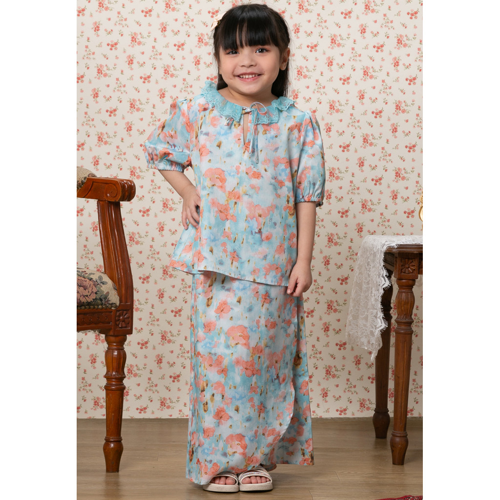 Lubna Kids - MINAH PUFF SLEEVE TOP WITH SKIRT SET (Girls) | Shopee Malaysia