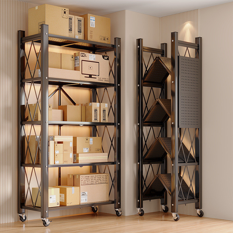 JY-8/Folding Racks Floor Movable Bookshelf Installation-Free Shelf ...