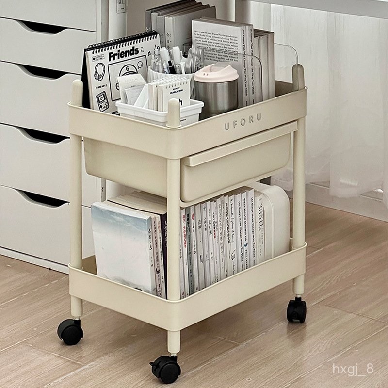 J-H/Under-Desk Storage Rack Movable Floor-Standing Trolley Book Snack ...