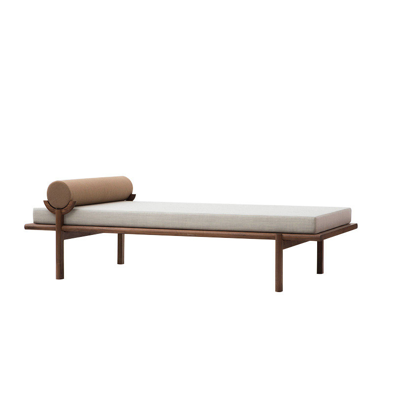 J-H/New Chinese Style Solid Wood Chaise Lounge Fabric Chaise Chair ...