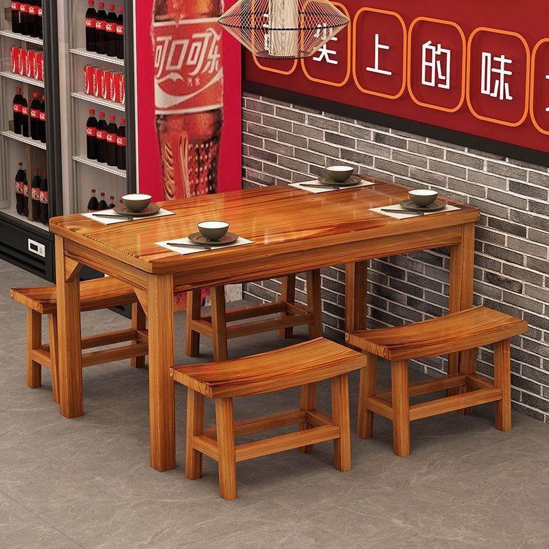 J-H/Solid Wood Restaurant Table and Chair Set Breakfast Snack Bar Fast ...