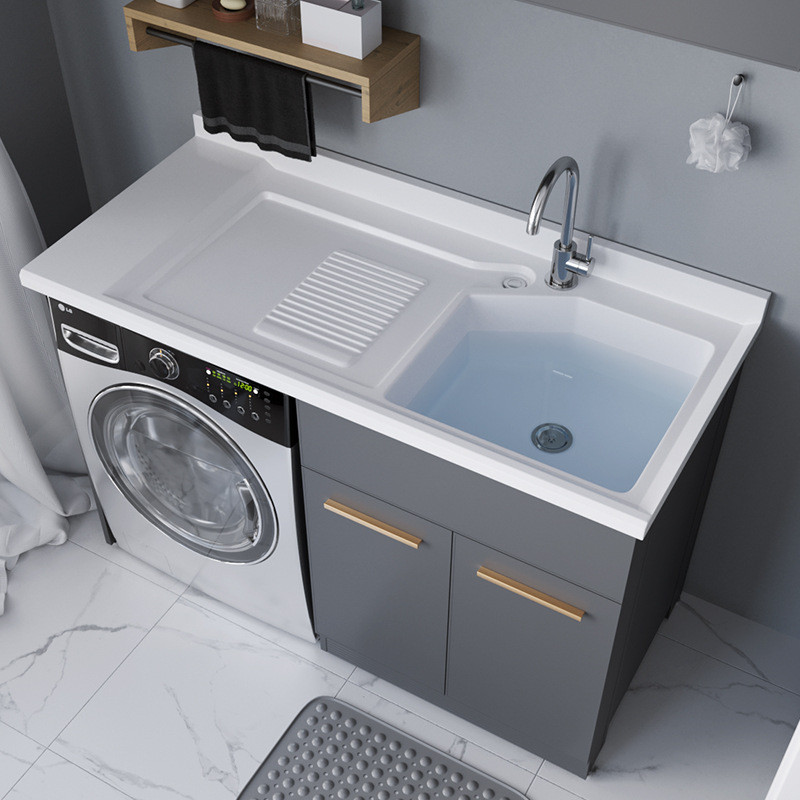 J-H/Balcony Washing Machine Cabinet Combo Basin Companion Integrated ...