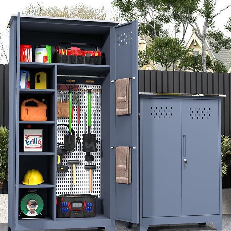 J-H/Stainless Steel Cleaning Tool Storage Cabinet Balcony Mop Cabinet ...
