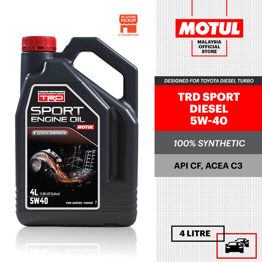 MOTUL TRD SPORT DIESEL 5W40 4L 100% Synthetic Toyota Performance Turbo ...