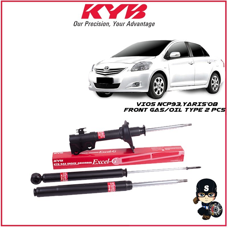 (GAS)TOYOTA VIOS NCP93 2007-2012 KYB / KAYABA ORIGINAL SHOCK FRONT ABSORBER SET SPM | Shopee ...