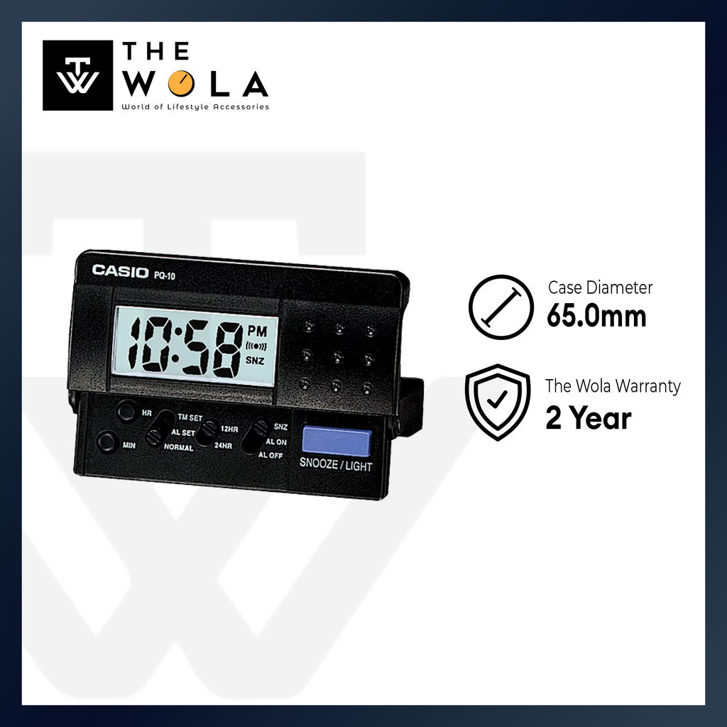 (2 Years Warranty) Casio Digital Alarm Clock With Light PQ-10-1R for ...