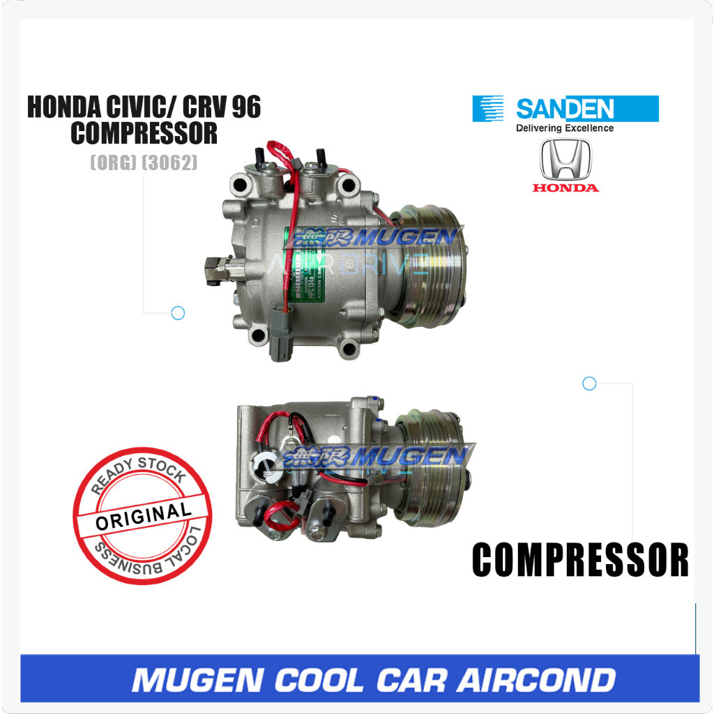 MGC SANDEN ORIGINAL HONDA CIVIC/ CRV 96 Compressor 3062 | Shopee Malaysia