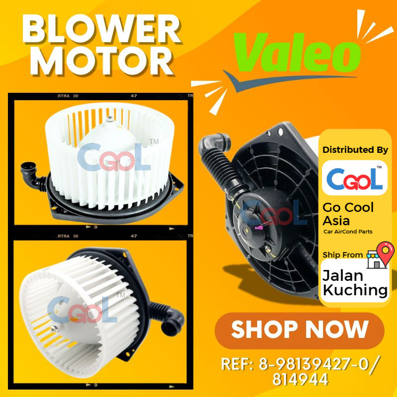 💯VALEO REF:8-98139427-0/814944 BLOWER MOTOR COLORADO RG, D-MAX RT ...