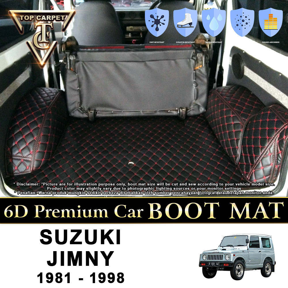 Top Carpet SUZUKI JIMNY ( 1981 - 1998 ) Car Boot Mat PU Leather Cargo ...