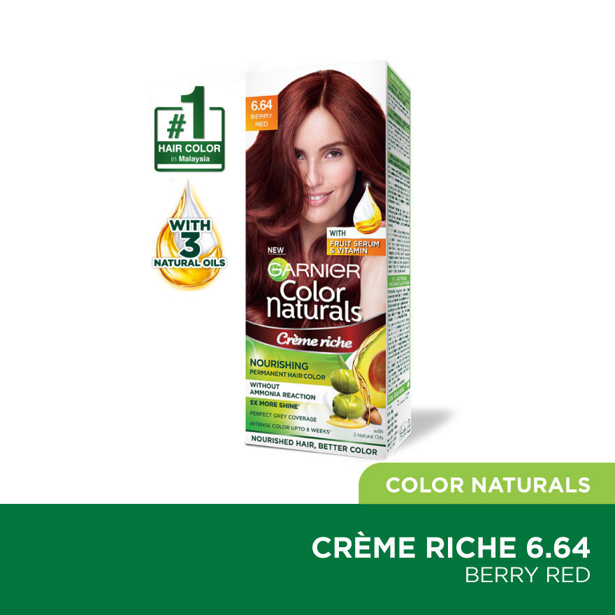 GARNIER HAIR COLOR Color Naturals 6.64 Berry Red 1's | Shopee Malaysia