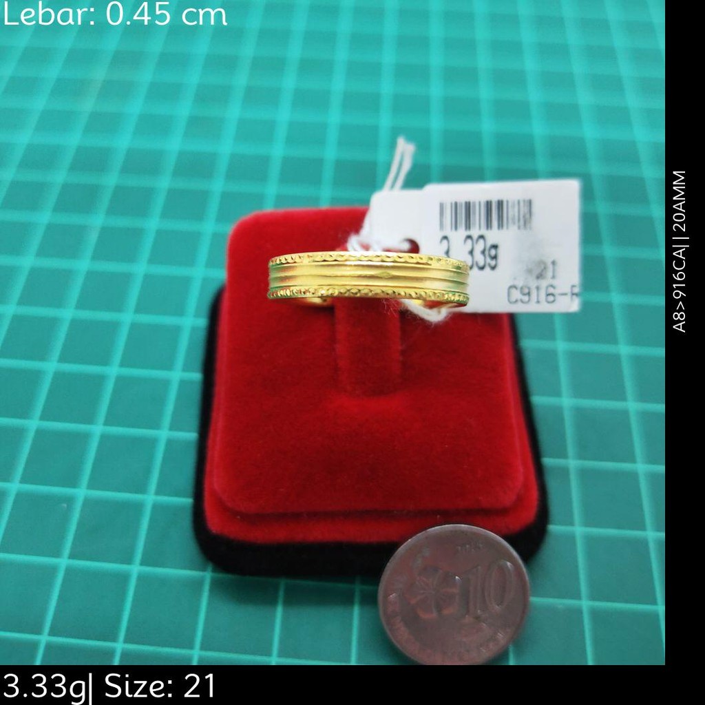 Emas916, Cincin Rt Line Crpshl 0.5 cm Pd 100009 P548 21 | Shopee Malaysia