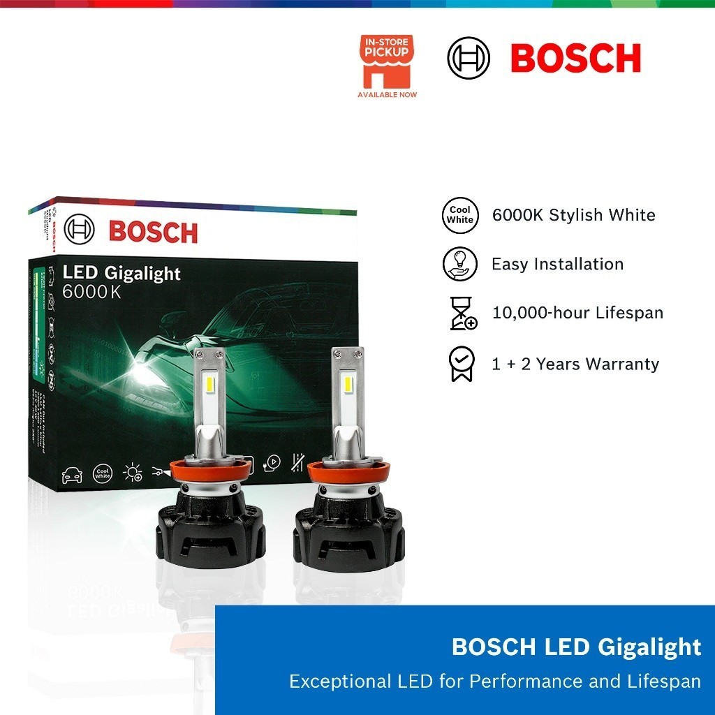 Bosch LED Gigalight 6000K Cool White H11 Halogen Headlight Retrofit ...