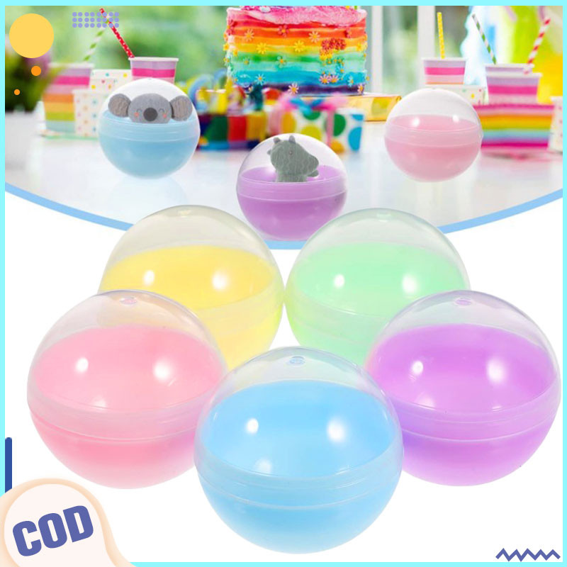 50pcs 32mm Mini Capsule Ball Round Transparent Clear Surprise Egg Half ...