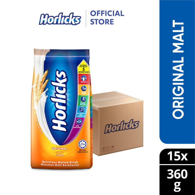 [Bundle of 15] Horlicks Original Nutritious Malted Drink 360g | Shopee ...