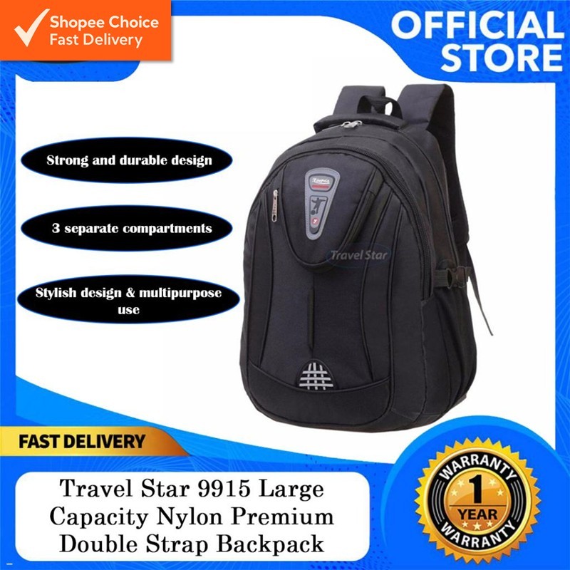 [Shopee Choice] Travel Star 9915 Large Capacity Nylon Premium Double ...
