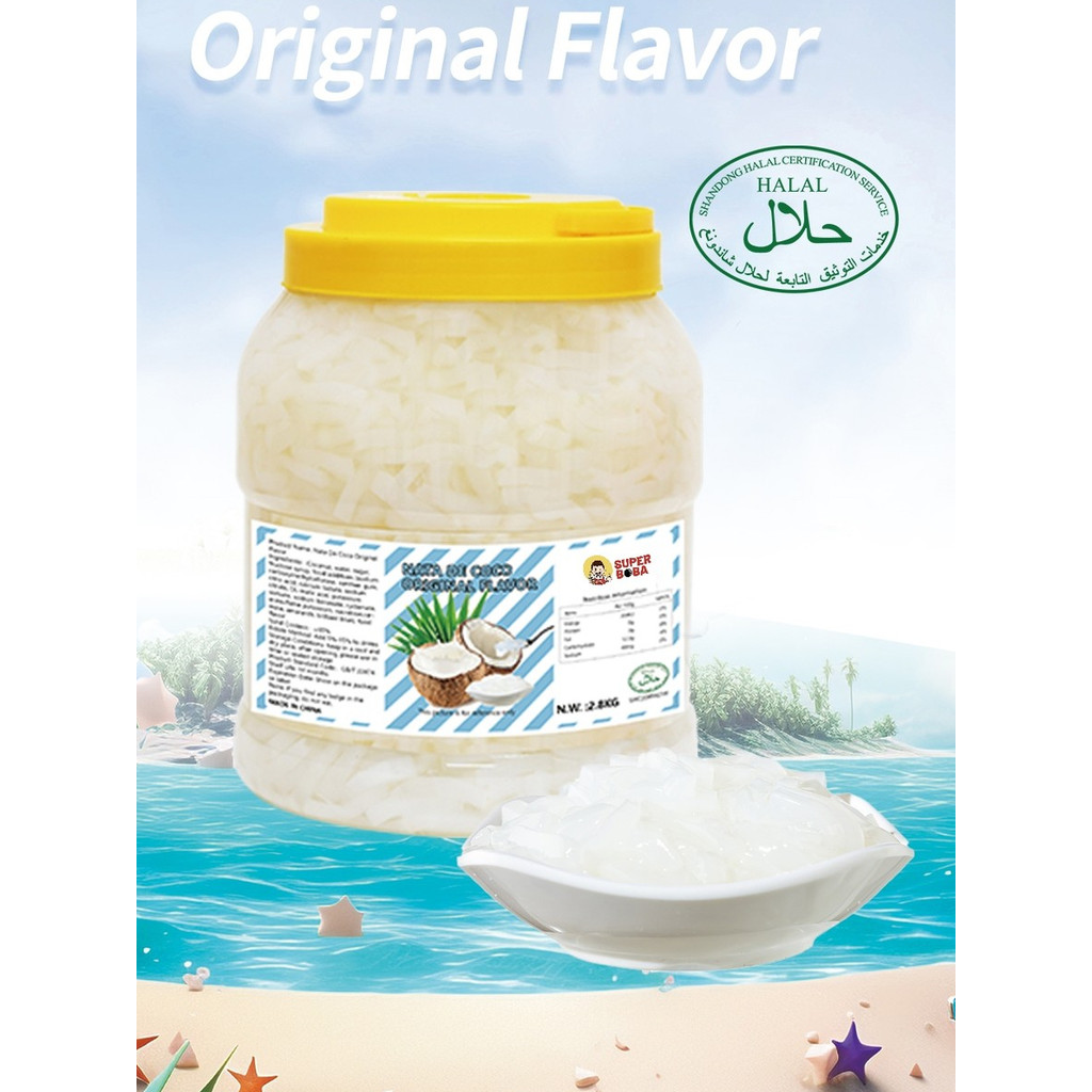 HALAL | Nata De Coco |Coconut Jelly|BUBBLE TEA|MILK TEA|椰果 原味|2.8KG|No ...