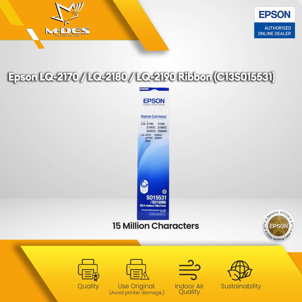 Epson LQ-2170 LQ-2180 LQ-2190 Original Ribbon Cartridge C13S015531 ...