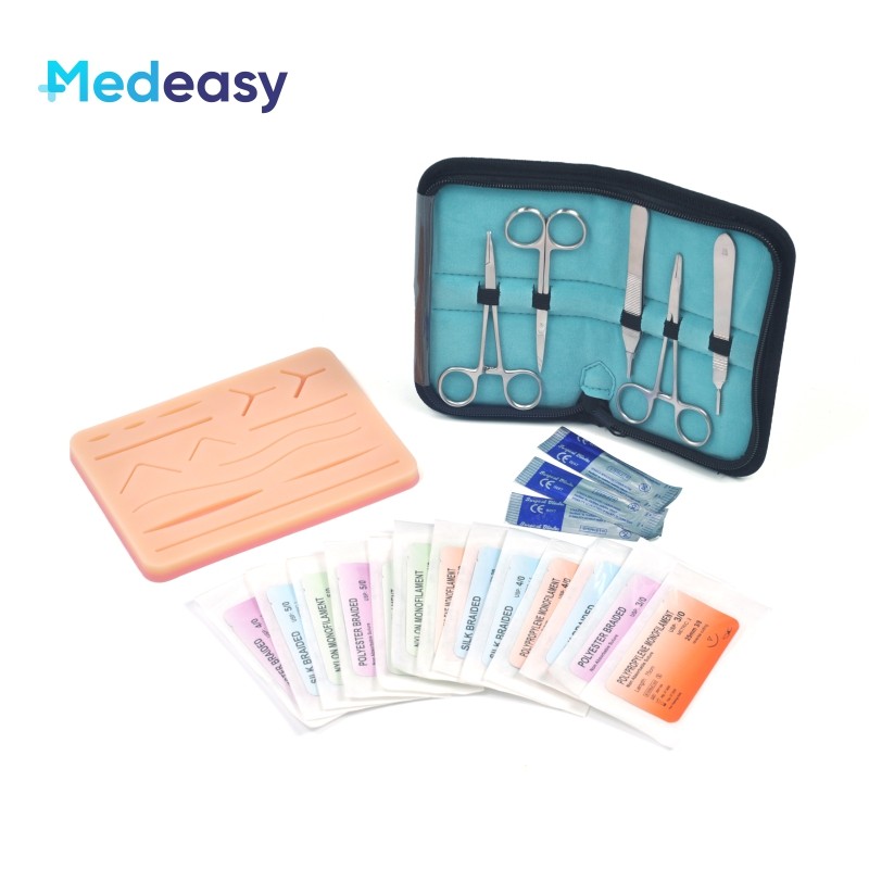 Medical Suturing Kit with Practice Skin and 16 Sutures, Suture Training ...